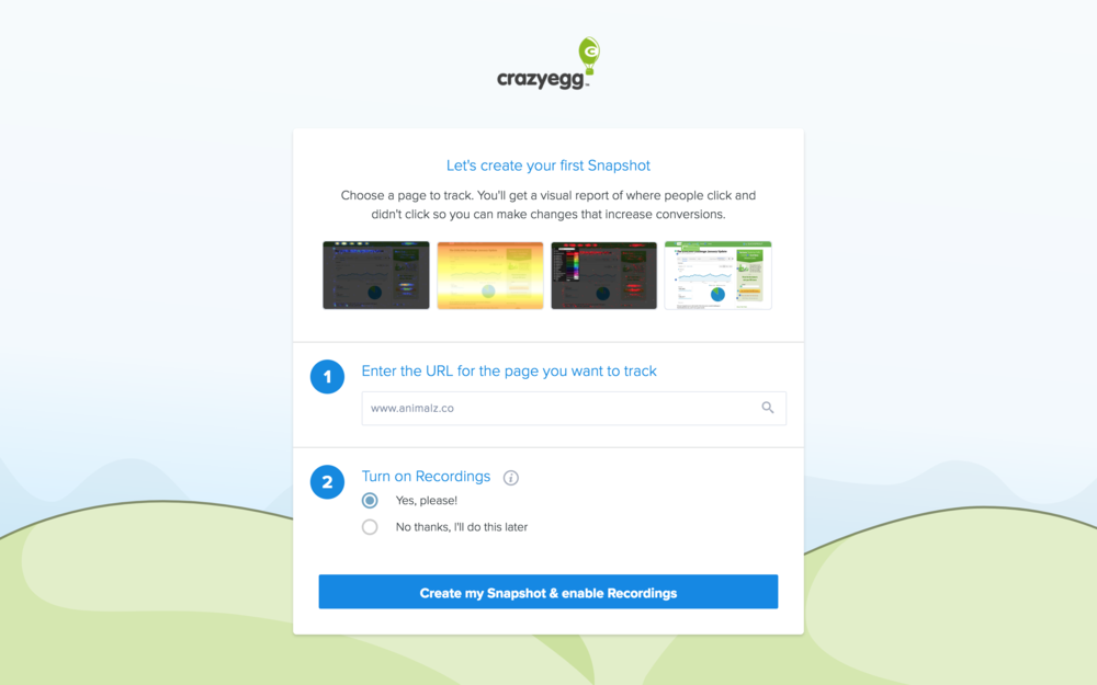 Crazy Egg: Dashboard Redesign