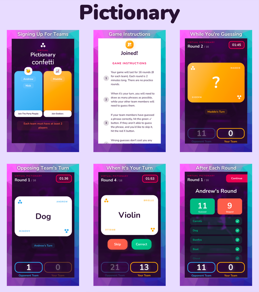 Virtual Pictionary Screenshots | Confetti 🎉
