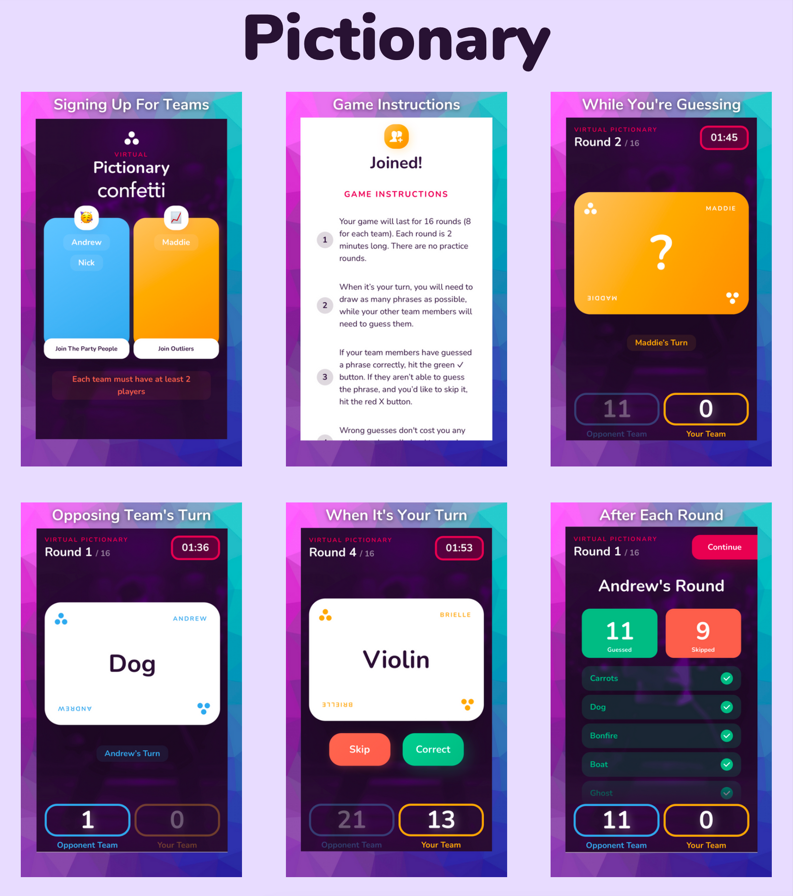 Virtual Pictionary Screenshots | Confetti 🎉