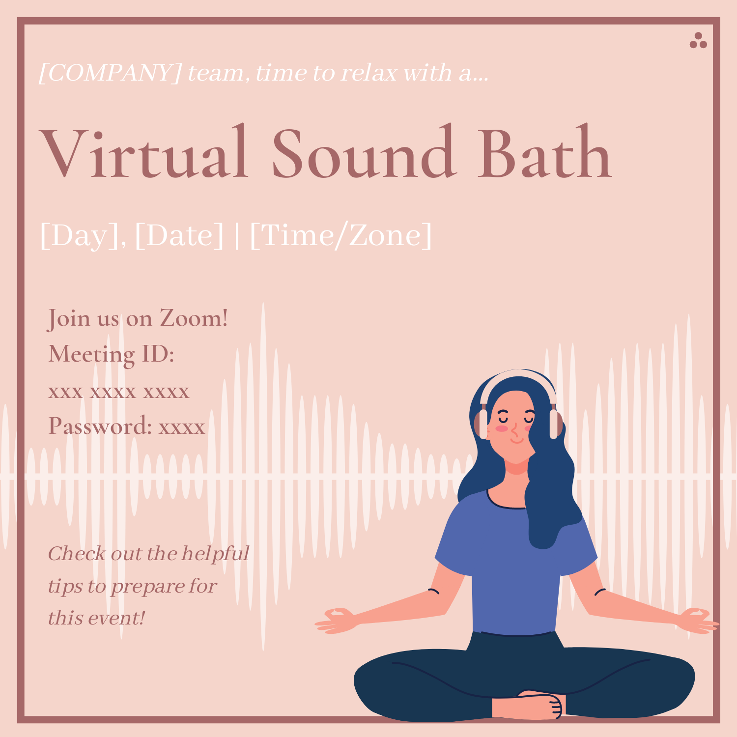 Virtual Sound Bath Meditation Event Invitation | Confetti 🎉