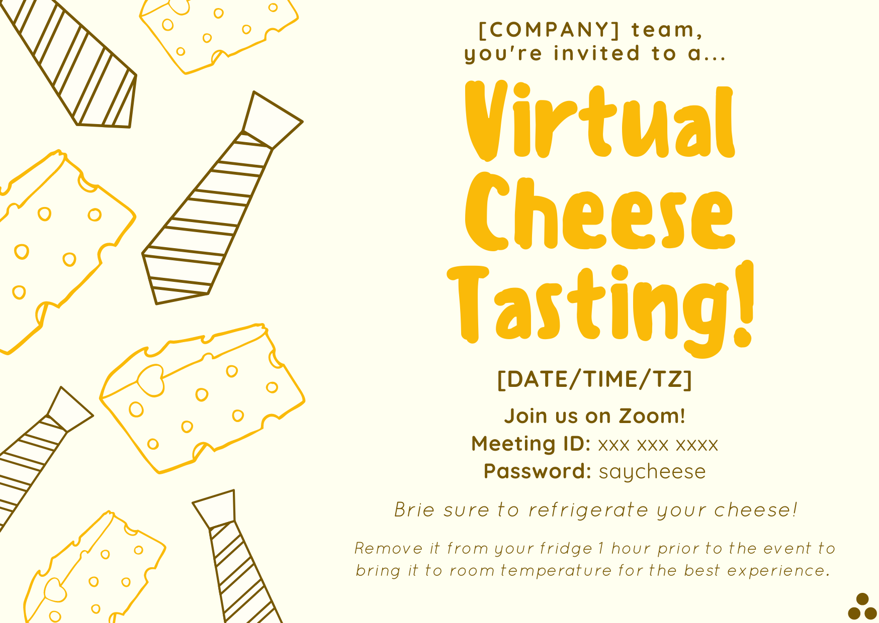 Virtual BYO Cheese Tasting Event Invitation | Confetti 🎉