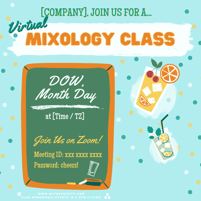 Virtual BYO Mixology Class Event Invitation | Confetti 🎉