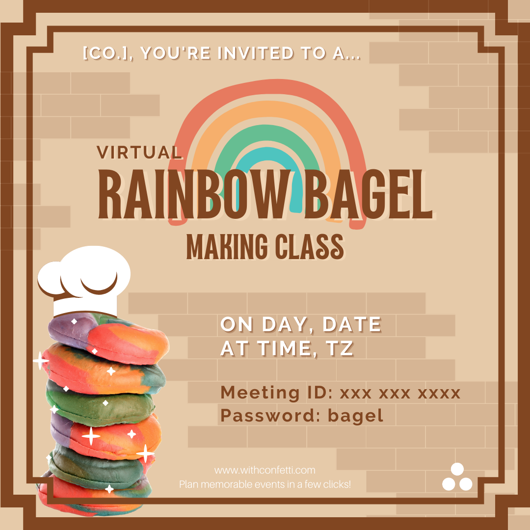 Rainbow Bagel Making Class Event Invitation | Confetti 🎉