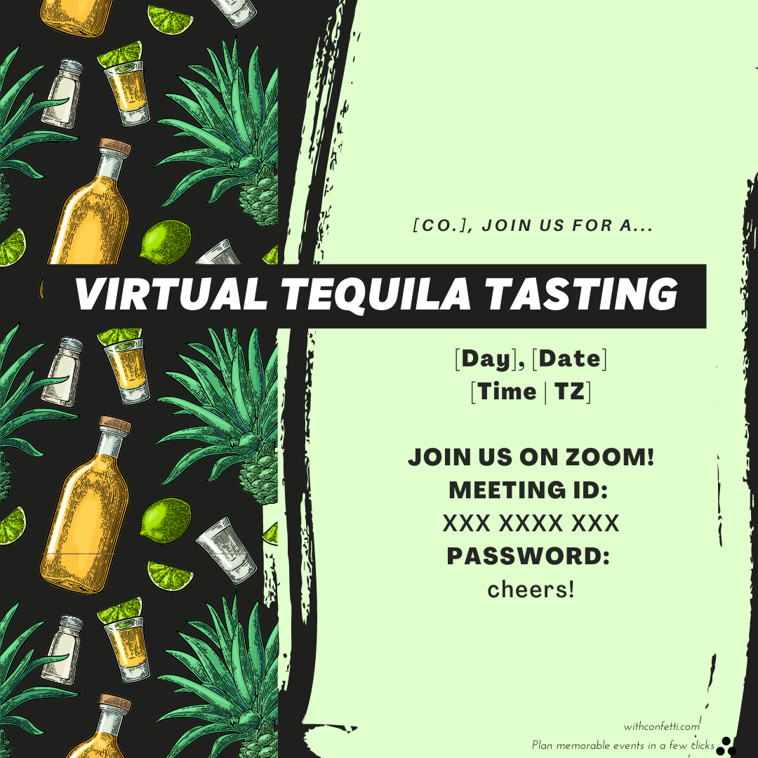 Virtual Tequila Tasting Event Invitation | Confetti 🎉