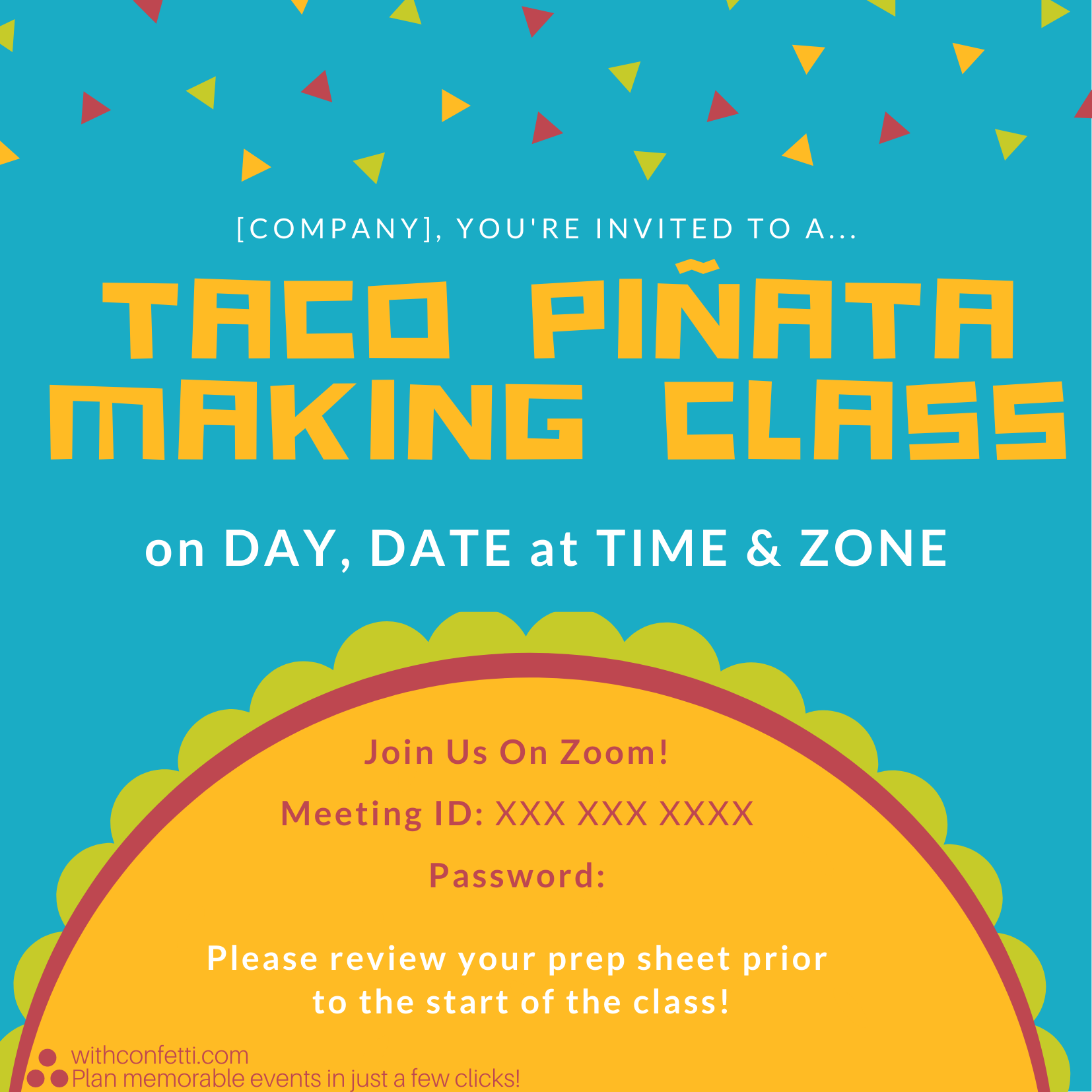 Taco Piñata Making Class Event Invite | Confetti 🎉
