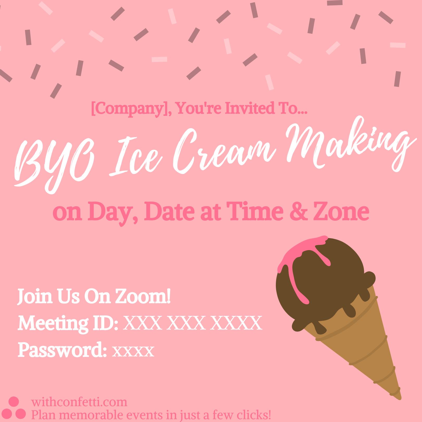 BYO Ice Cream Making Event Invite | Confetti 🎉