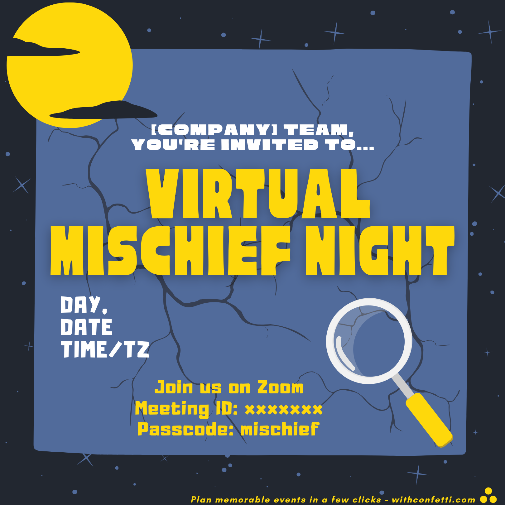 Mischief Night Event Invitation | Confetti 🎉