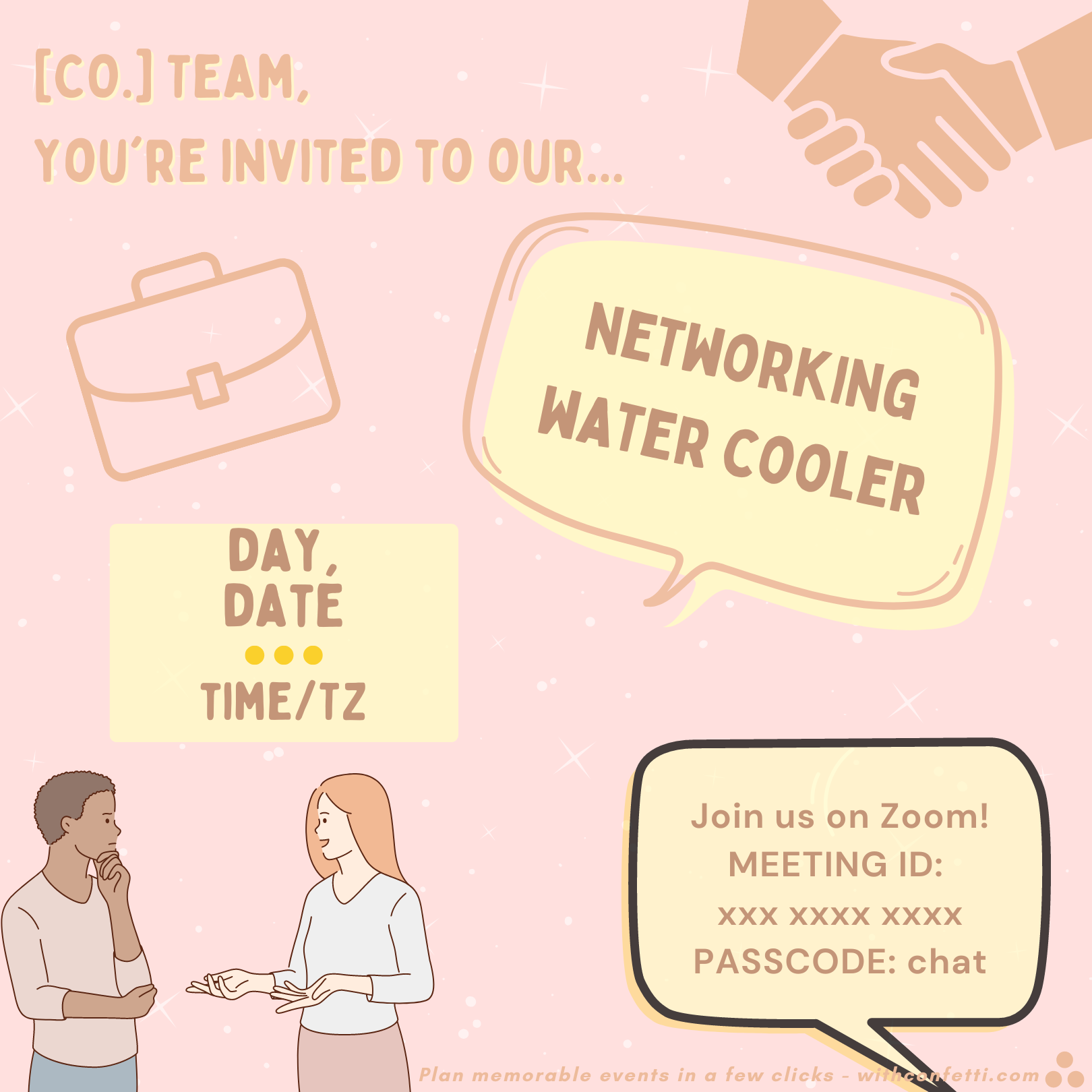 Networking Water Cooler Event Invitation | Confetti 🎉