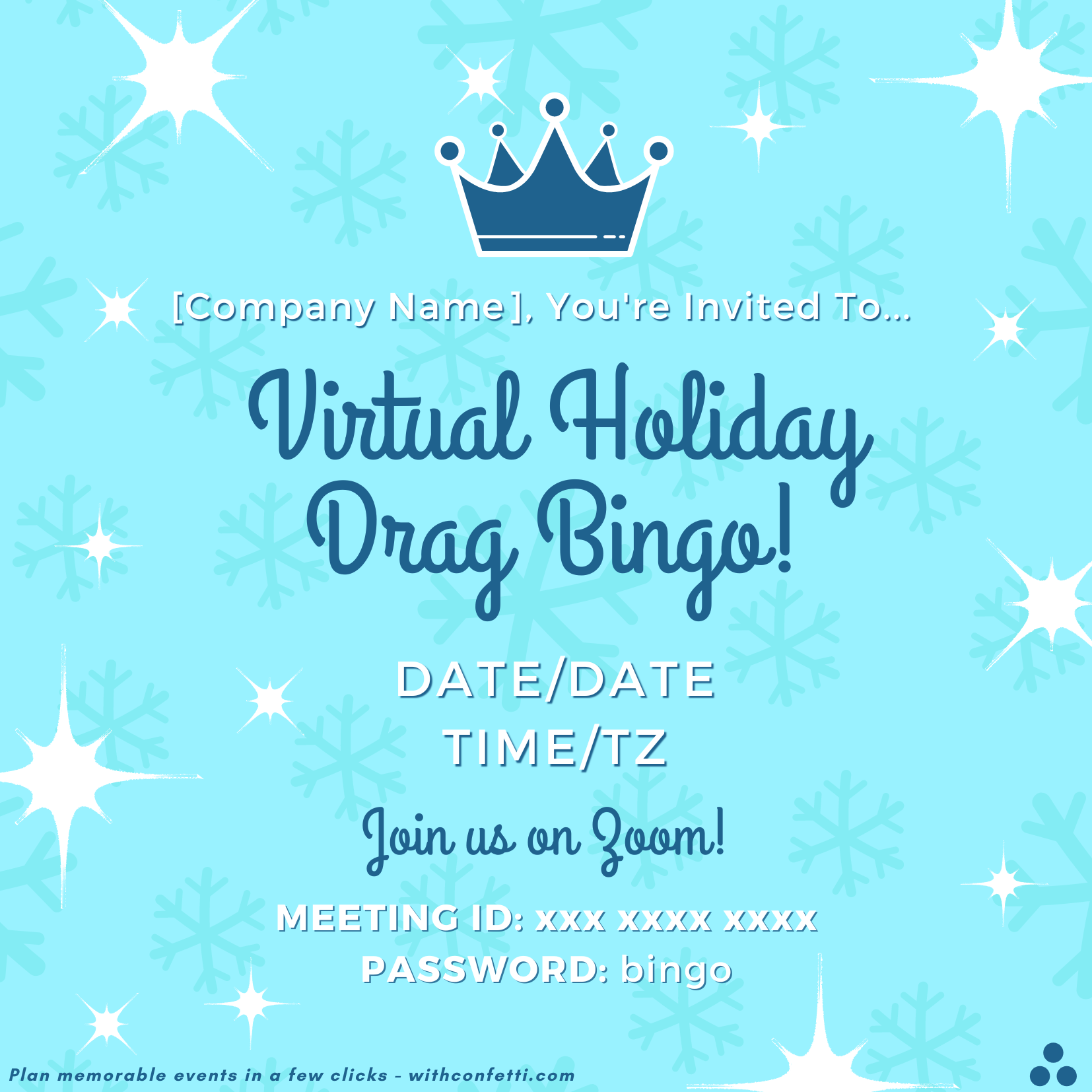 Holiday Drag Queen Bingo Event Invitation | Confetti 🎉