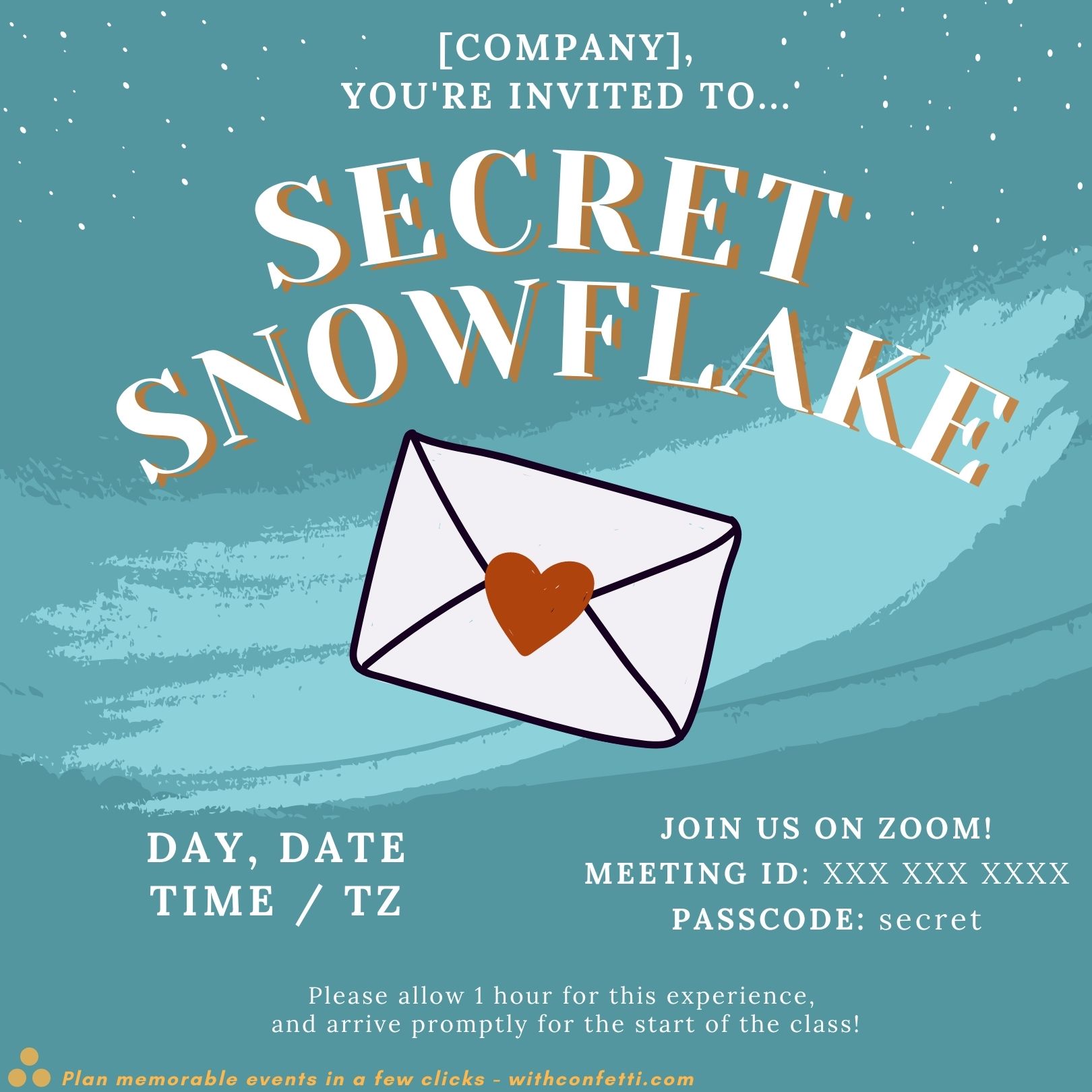 Secret Snowflake Event Invitation | Confetti 🎉