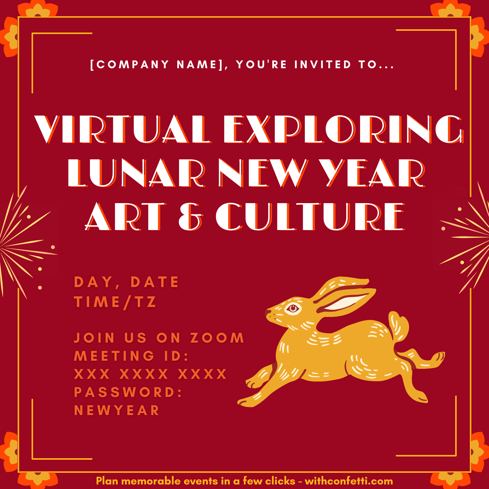 Lunar New Year Art & Culture Event Invitation | Confetti 🎉