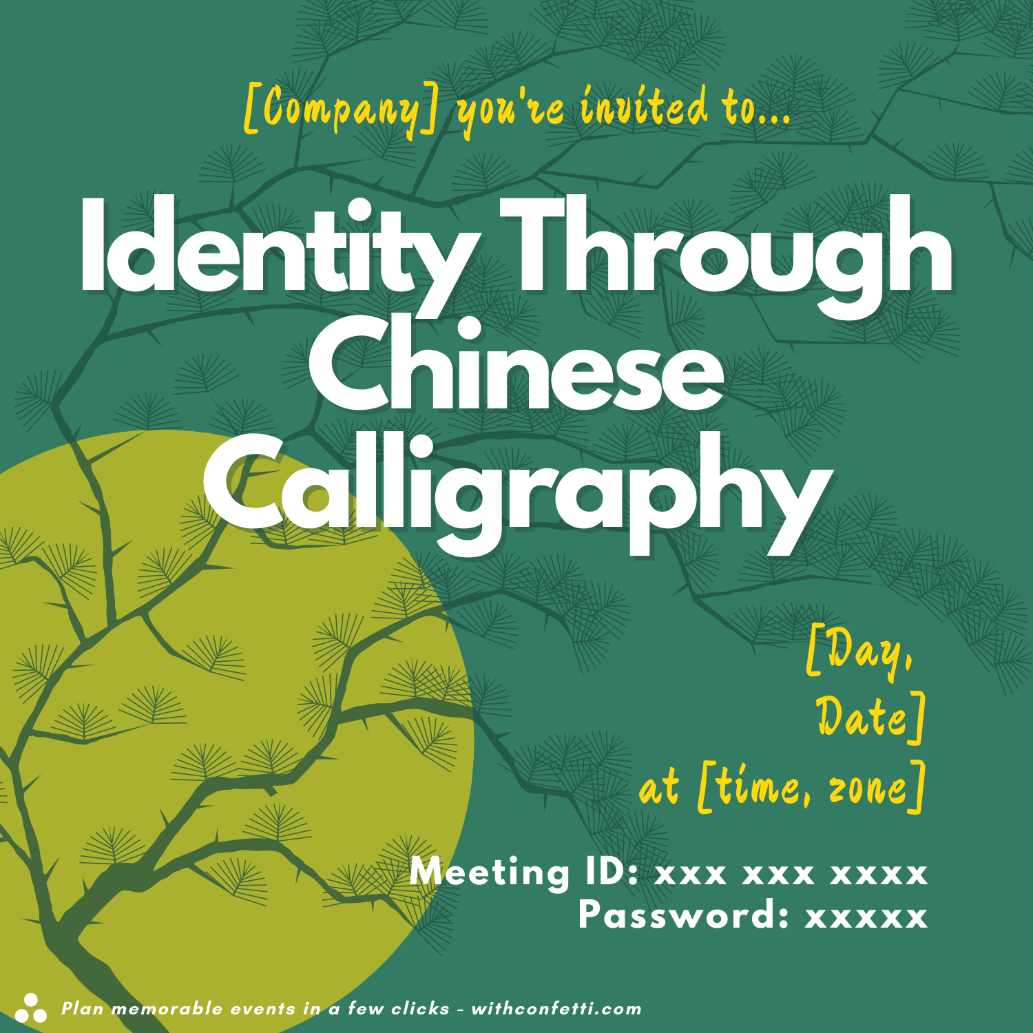 Identity Through Chinese Calligraphy Event Invite | Confetti 🎉