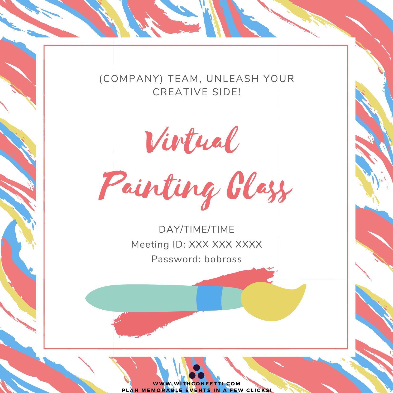 BYO Painting Class Event Invitation | Confetti 🎉