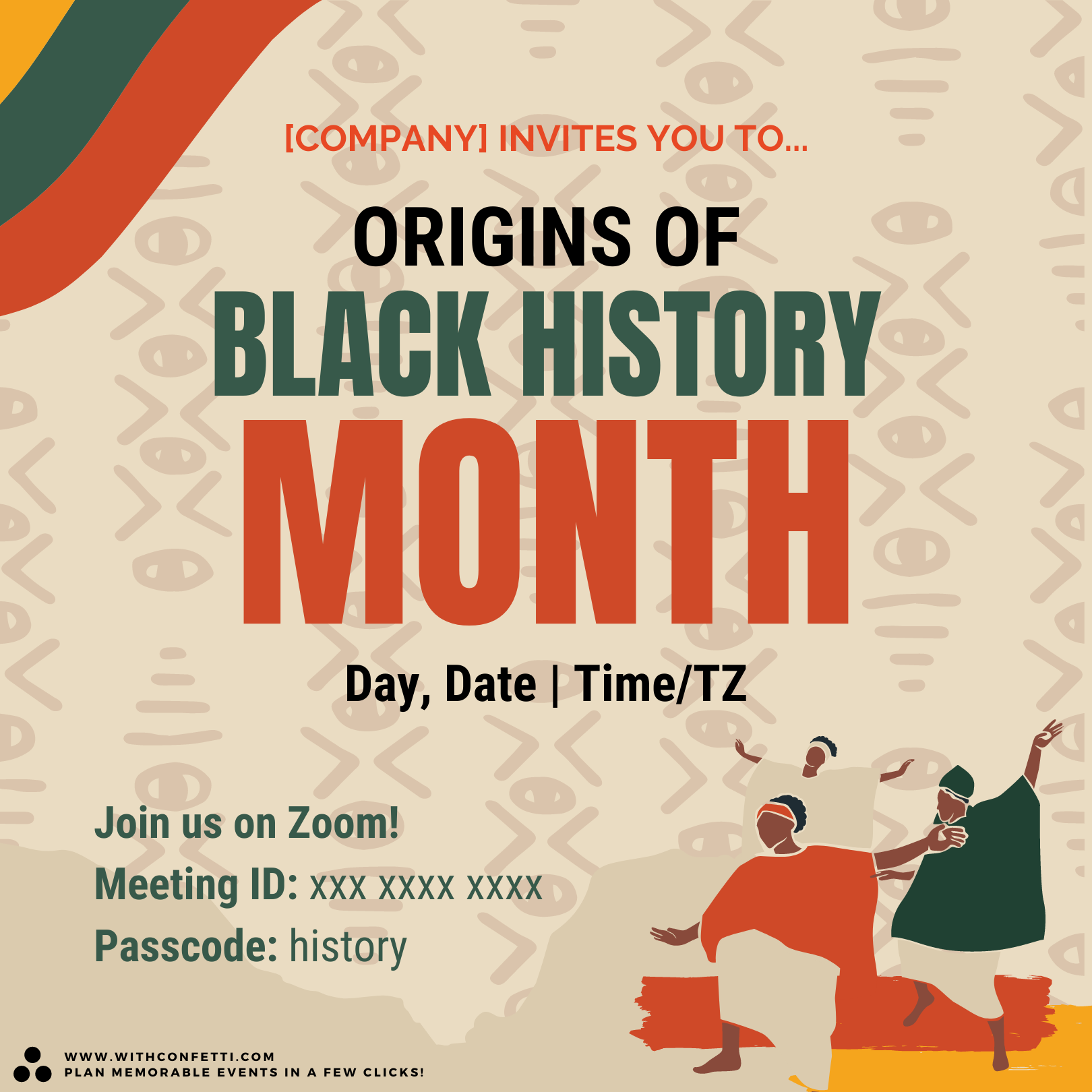 Origins of Black History Month Event Invitation | Confetti 🎉