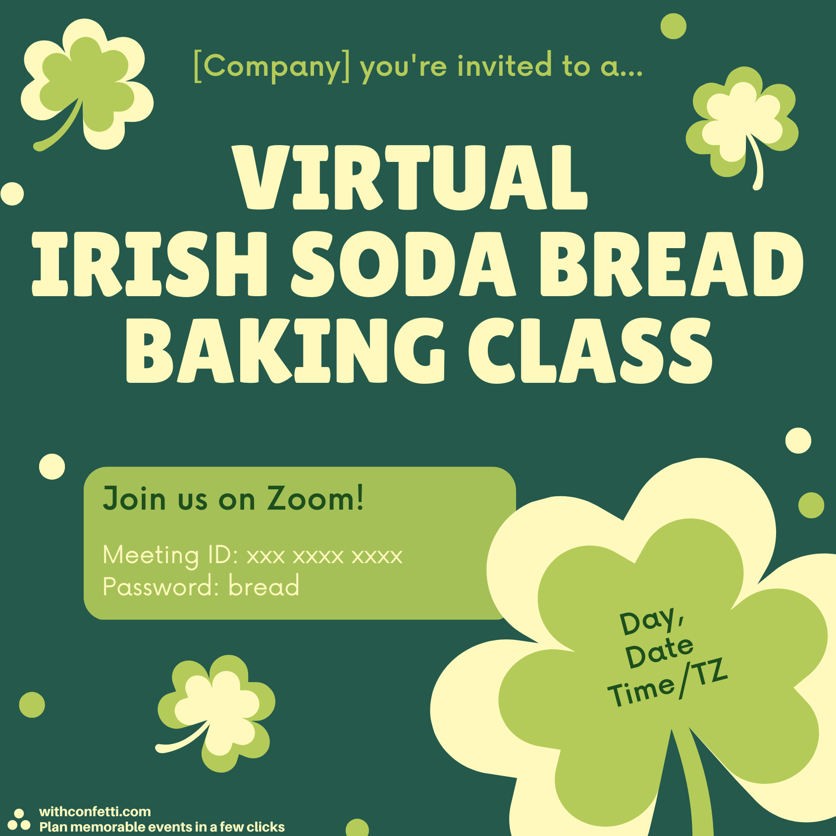 Irish Soda Bread Event Invitation | Confetti 🎉
