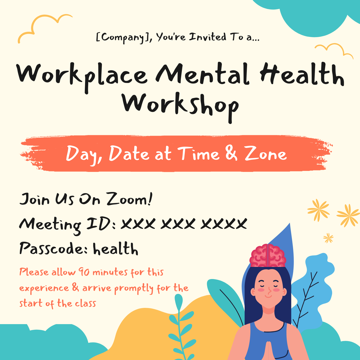 Workplace Mental Health Workshop Event Invite | Confetti 🎉