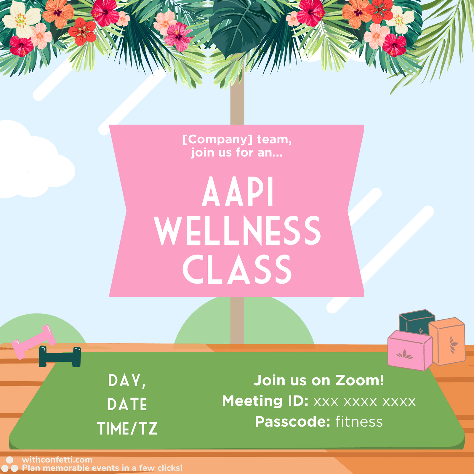 AAPI Wellness Class Event Invitation | Confetti 🎉