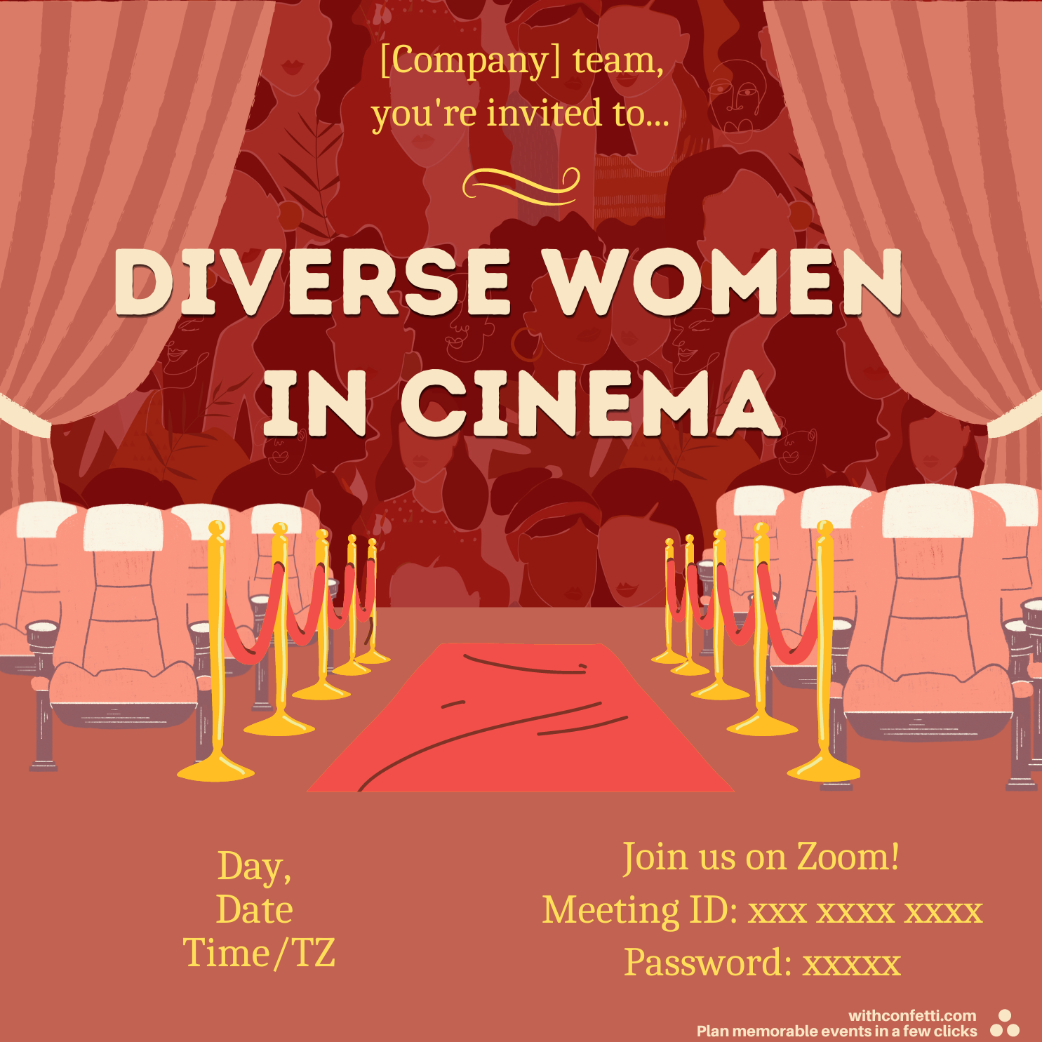 Diverse Women in Cinema Event Invitation | Confetti 🎉