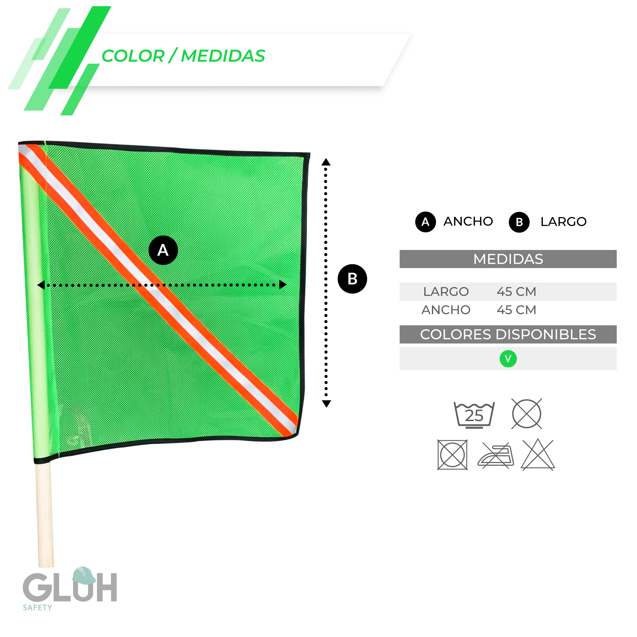 GLUH Internacional | Banderín de Seguridad Reflejante "REDS-/" Verde