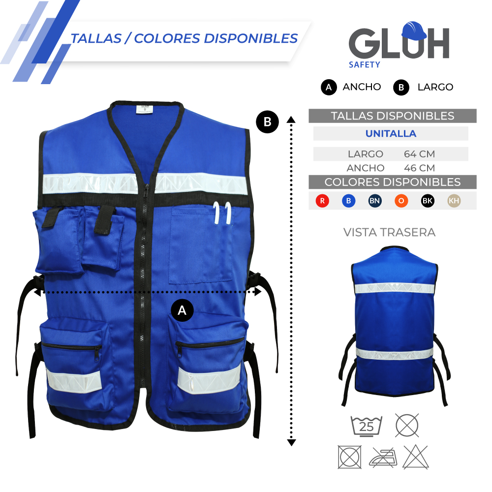 GLUH Internacional | Chaleco de Seguridad Tipo Brigadista de Gabardina ...
