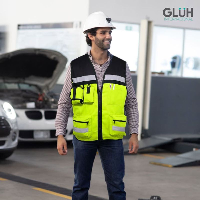 GLUH Internacional | Chaleco Seguridad de Gabardina 100% Algodón ...