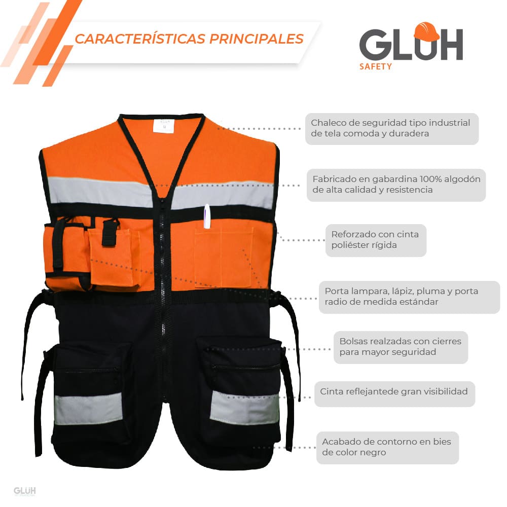 GLUH Internacional | Chaleco Seguridad de Gabardina 100% Algodón "Moon ...
