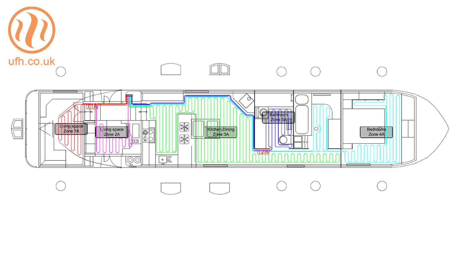 Barge conversion - House boat UFH Case Study