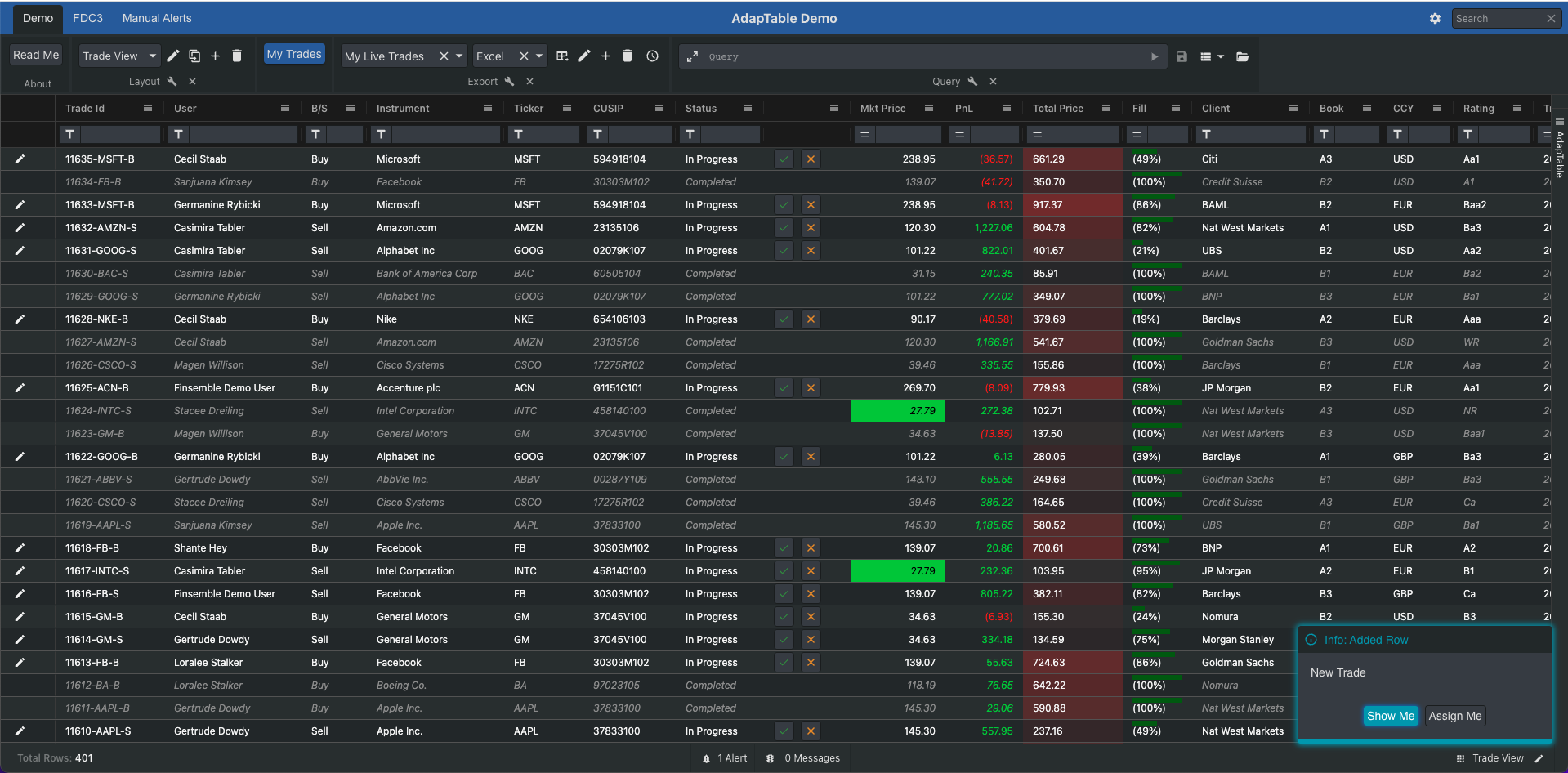 AG Grid and AdapTable | News | AdapTable | AG Grid | FDC3 | Infinite Table