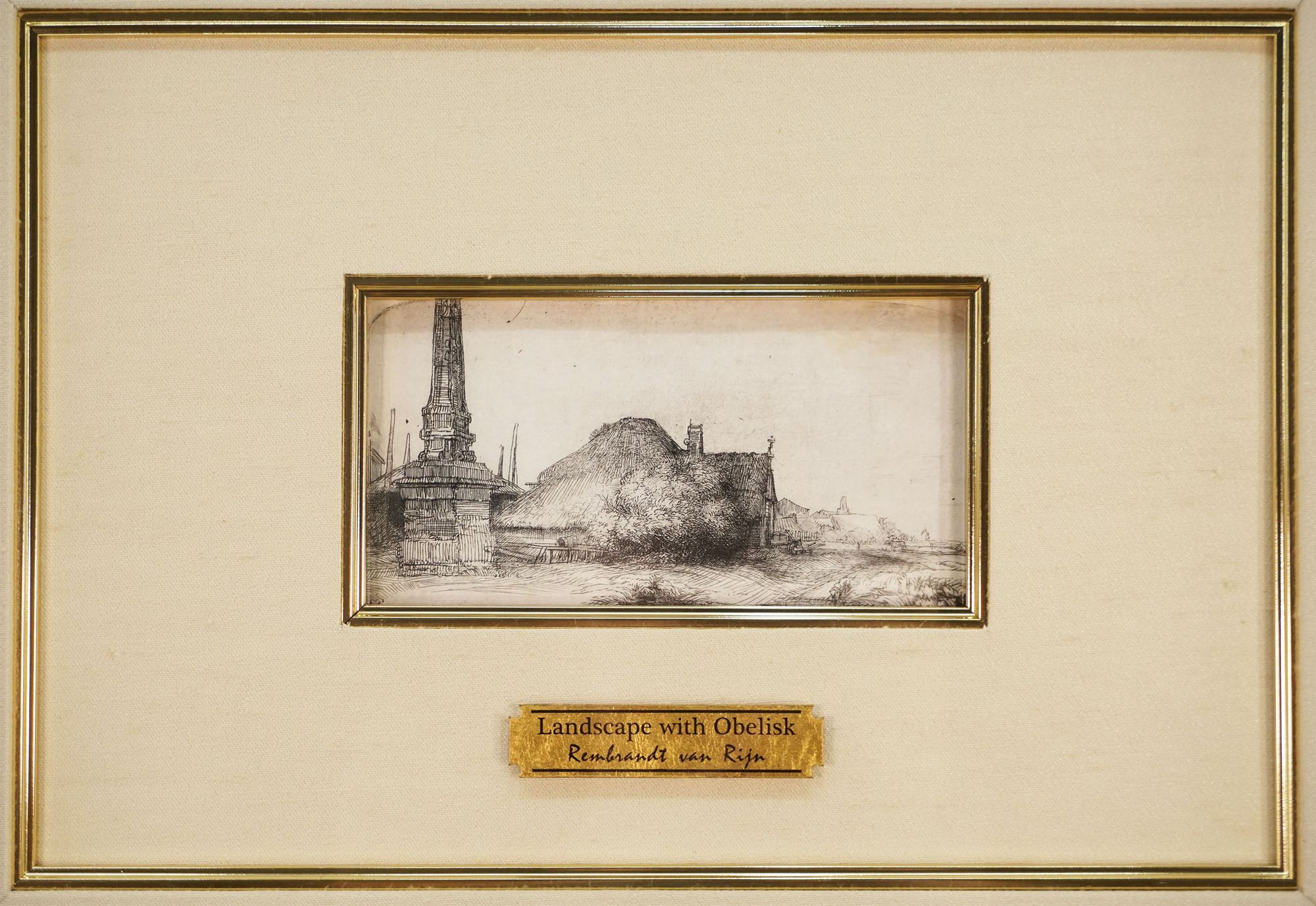 Rembrandt | Landscape with Obelisk | Etching