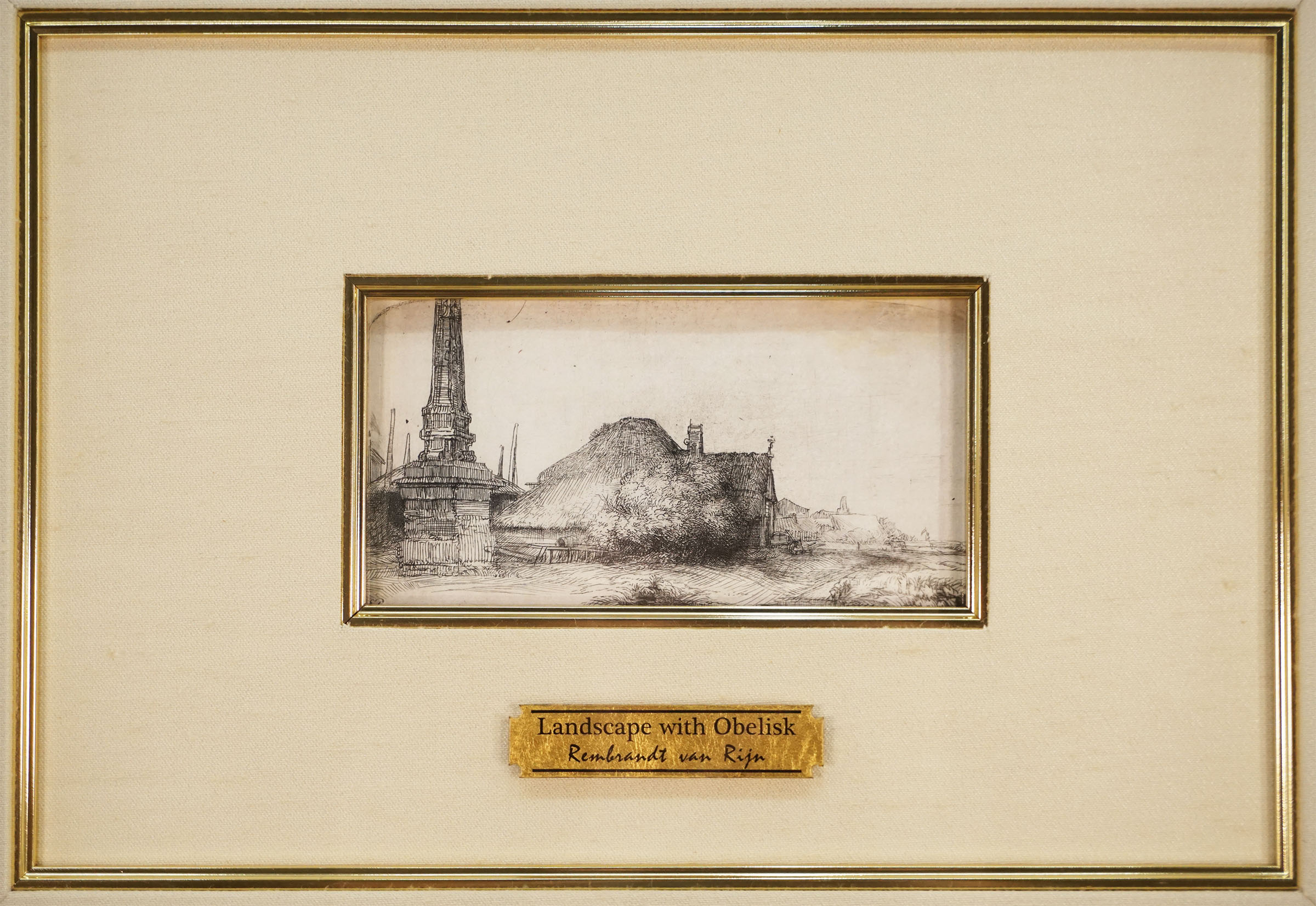 Rembrandt | Landscape with Obelisk | Etching