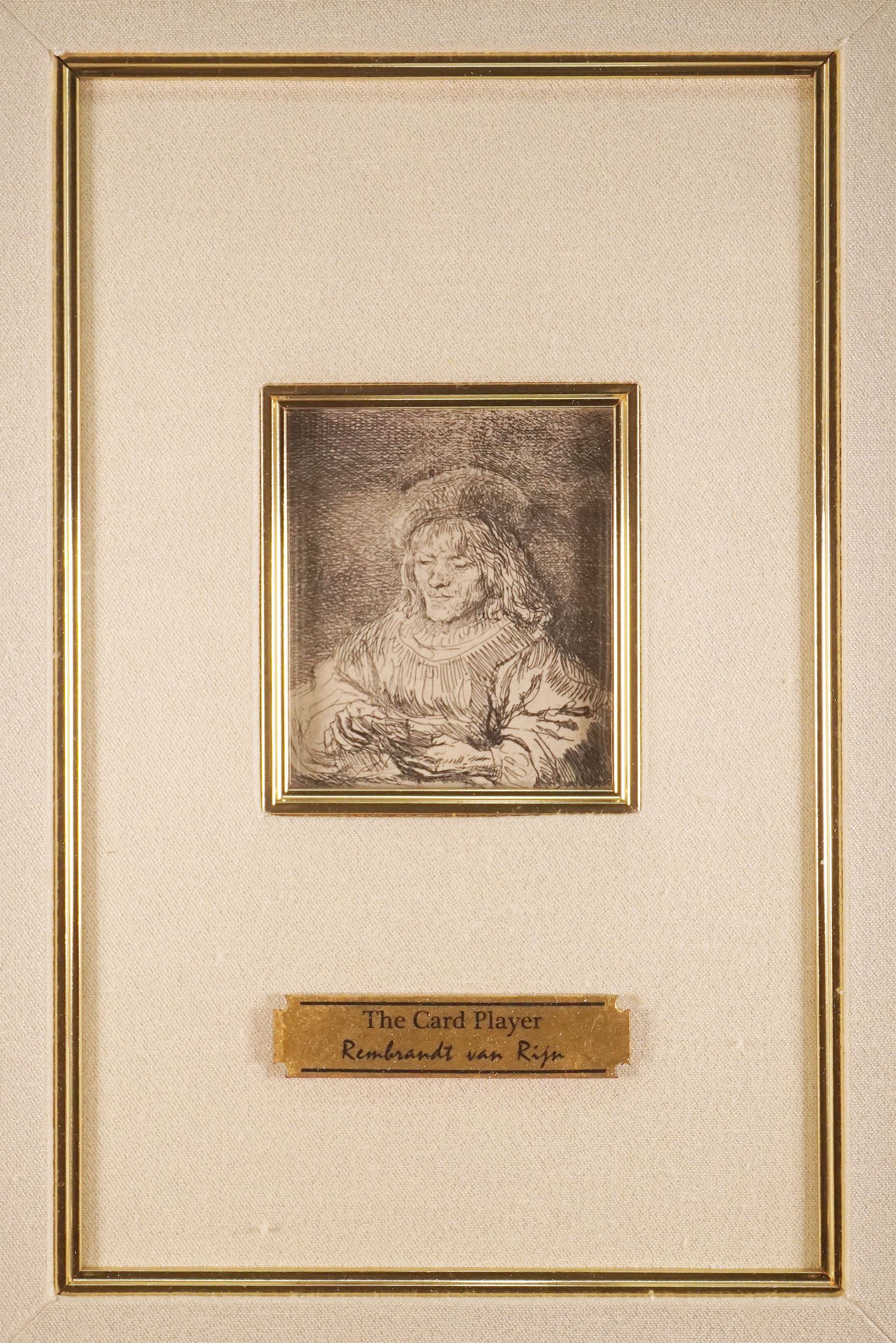 Rembrandt | The Card Player | Etching