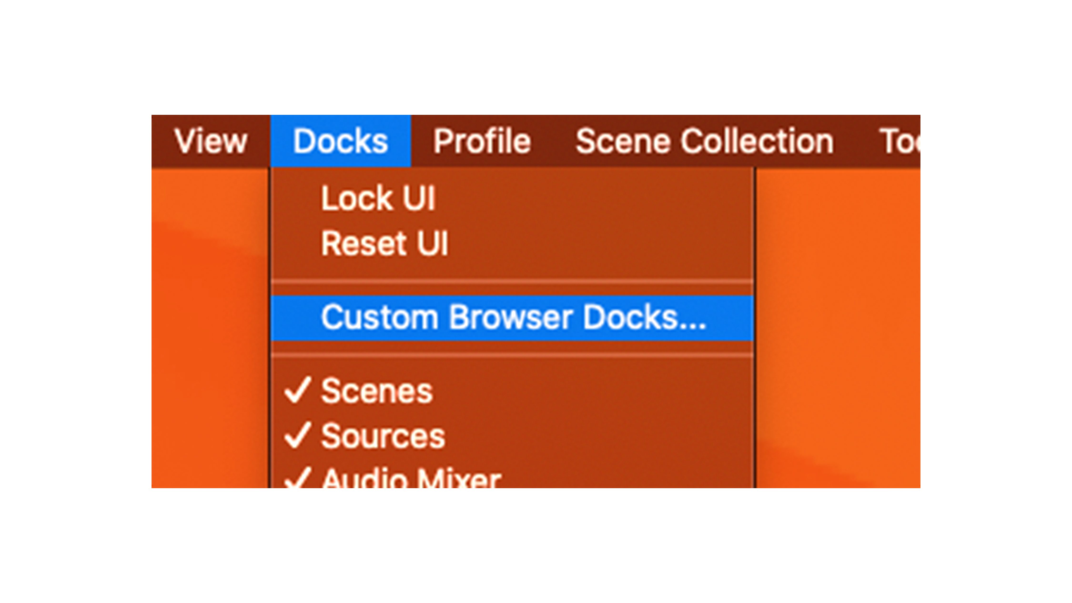 Dock uno overlay control into OBS