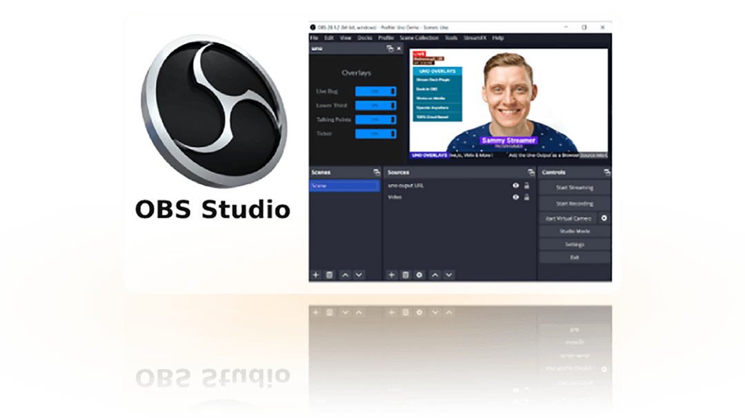 Dock uno overlay control into OBS