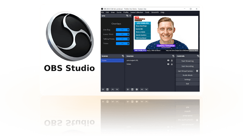 Dock uno overlay control into OBS