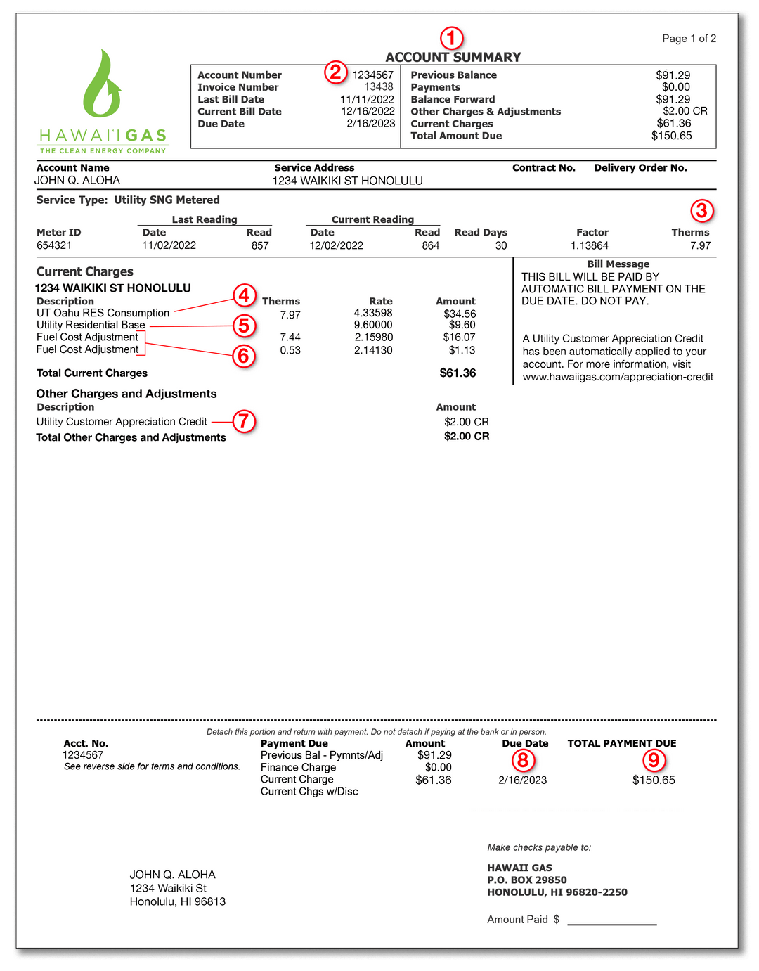 Understanding Your Gas Bill | Hawaii Gas