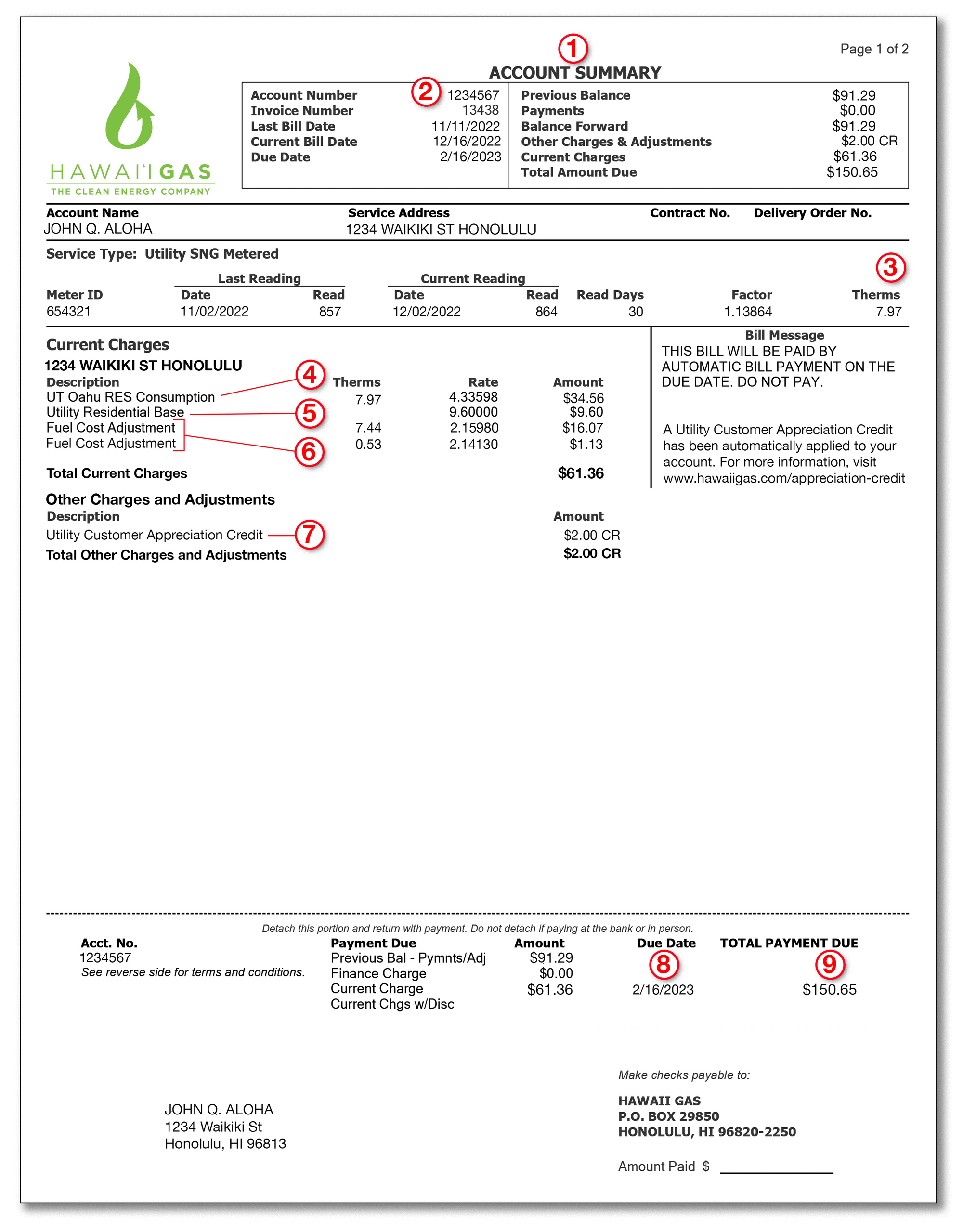 Understanding Your Gas Bill | Hawaii Gas