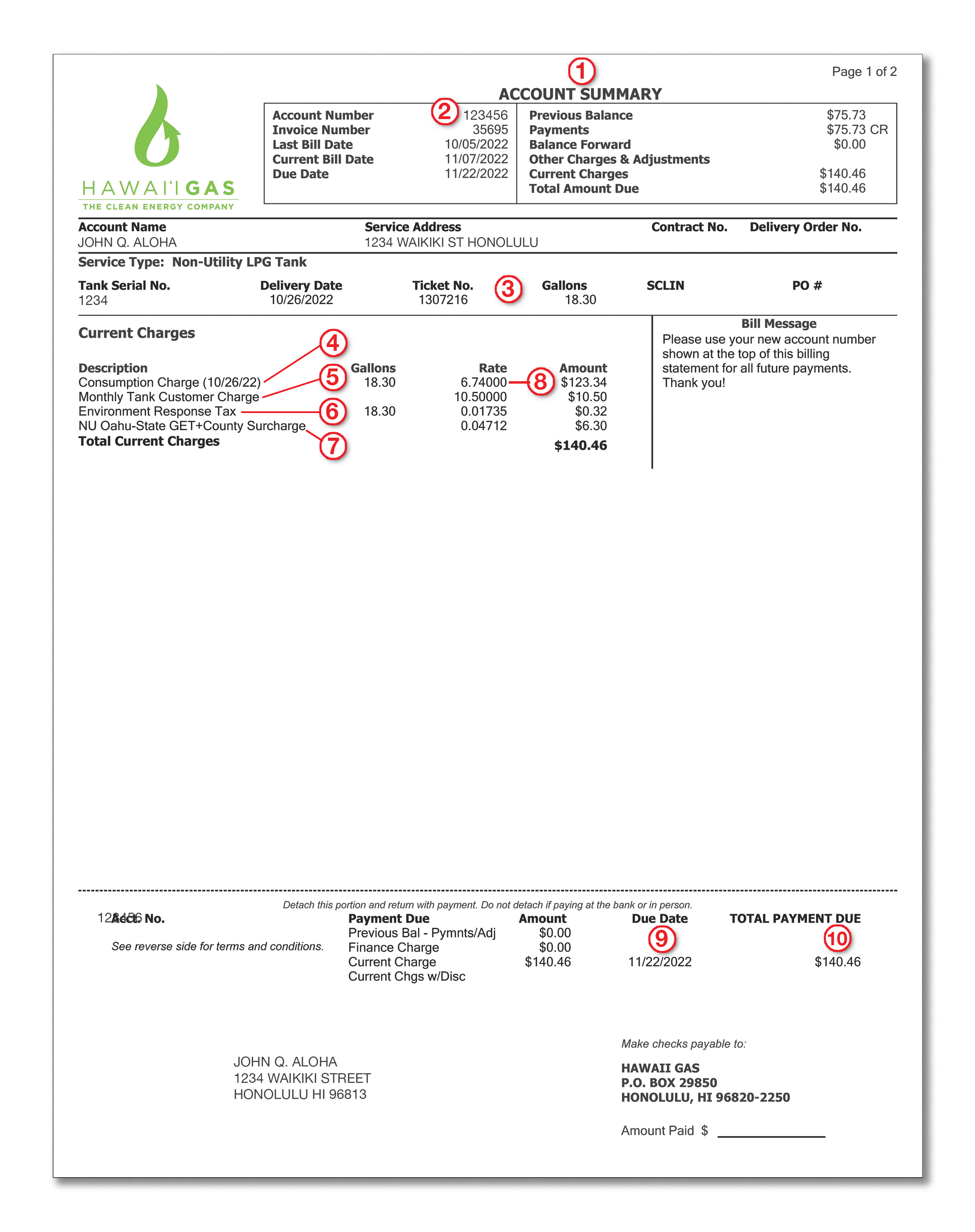 Understanding Your Gas Bill | Hawaii Gas