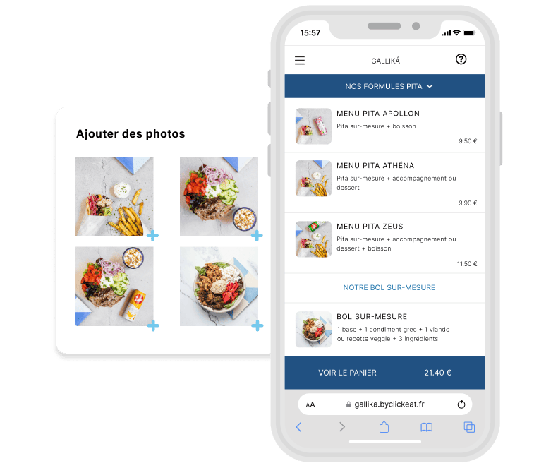 Créez le menu de votre restaurant en ligne | Clickeat