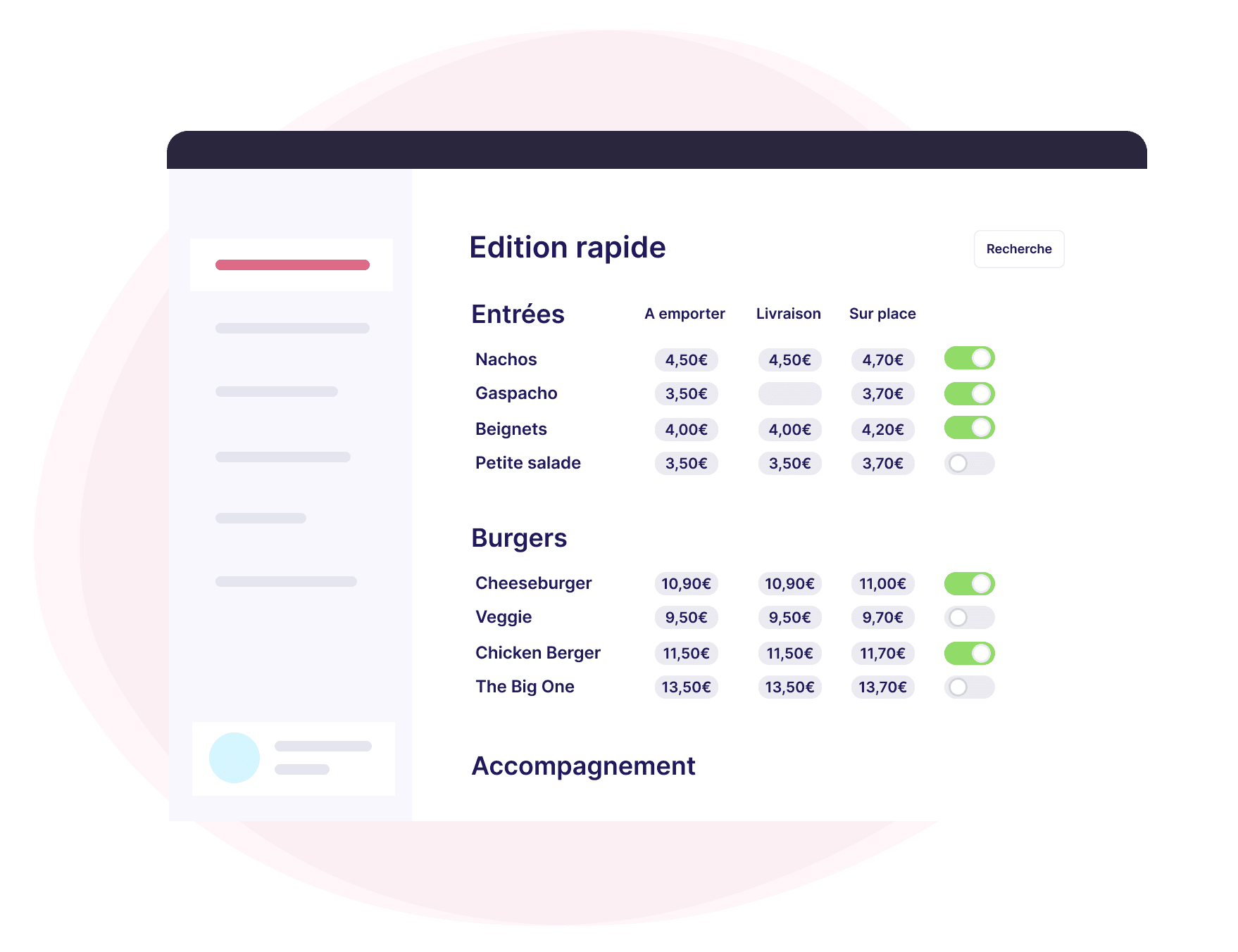 Créez le menu de votre restaurant en ligne | Clickeat