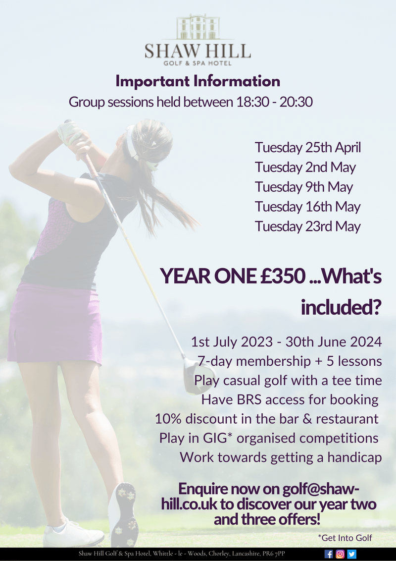 Get Into Golf - Shaw Hill Golf & Spa Hotel