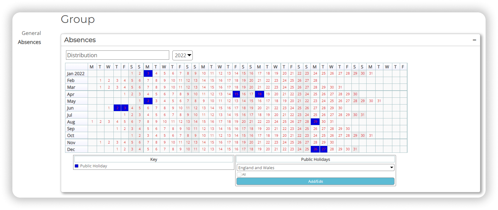 How do I assign the same Absences to multiple employees?
