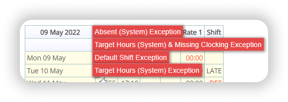 How do I process Timesheet Exceptions?