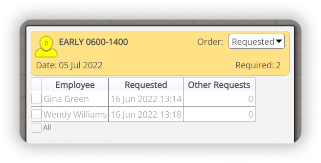 How do I view shift requests and apply them to the Rota?