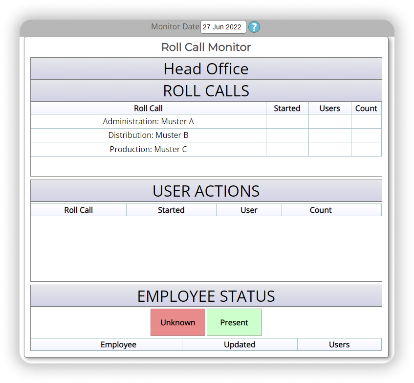 How do I manage a Fire Alarm Roll Call?