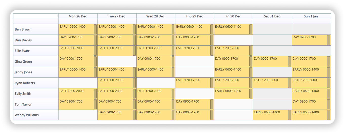 How do I build a long term Rota?