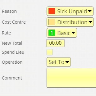 How do I record an absence due to sickness?