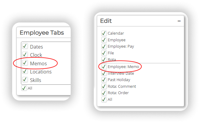How do I record notes on an Employee record?