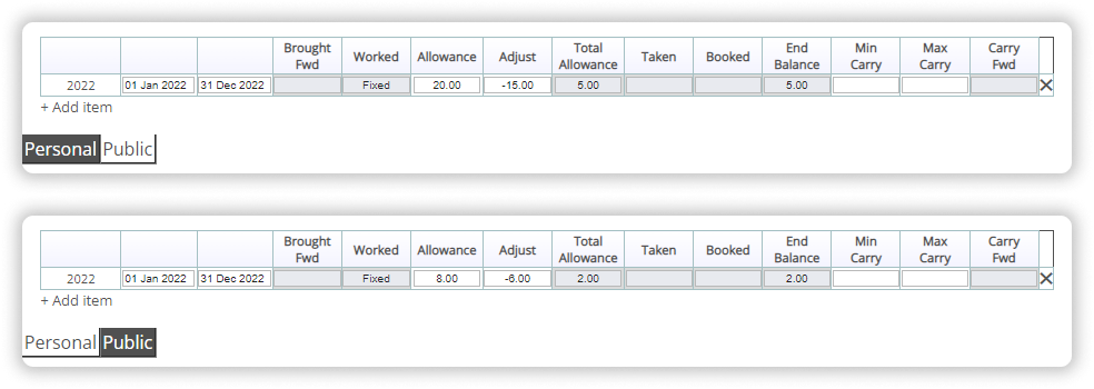 How do I set a new starter's holiday balance?