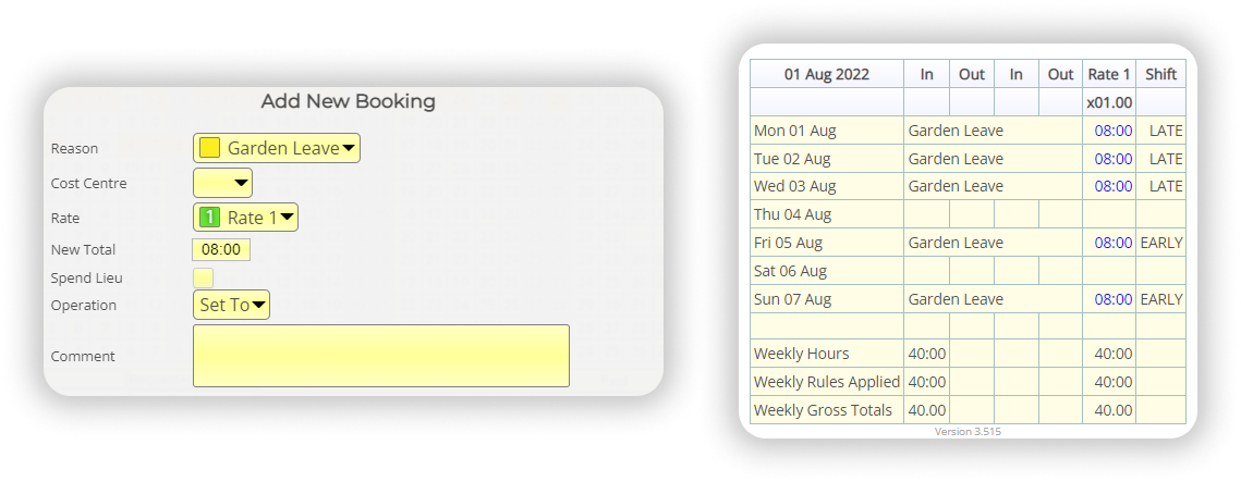 How do I record a non-working notice period (Garden Leave)?