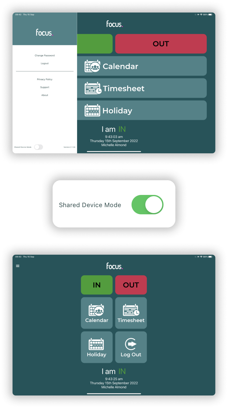 How do I use a tablet as a clocking terminal?